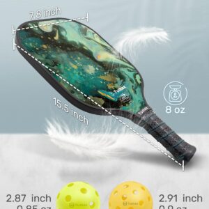 Tumaz Pickleball Paddles Set of 2, USAPA Approved Pickleball Set with Premium Honeycomb Core and Fiberglass Face Pickleball Rackets, 4 Pickle Balls, 2 Grip Tapes, and Portable Carry Bag Included