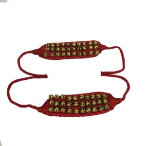 Ghungroo dancing bells ankle bells ghunghroo Red soft pad Three line ghungroo (30 + 30) Classical Dance Accessories Kathak dance brass bells (14 NO.) musical anklet for Bharatnatyam