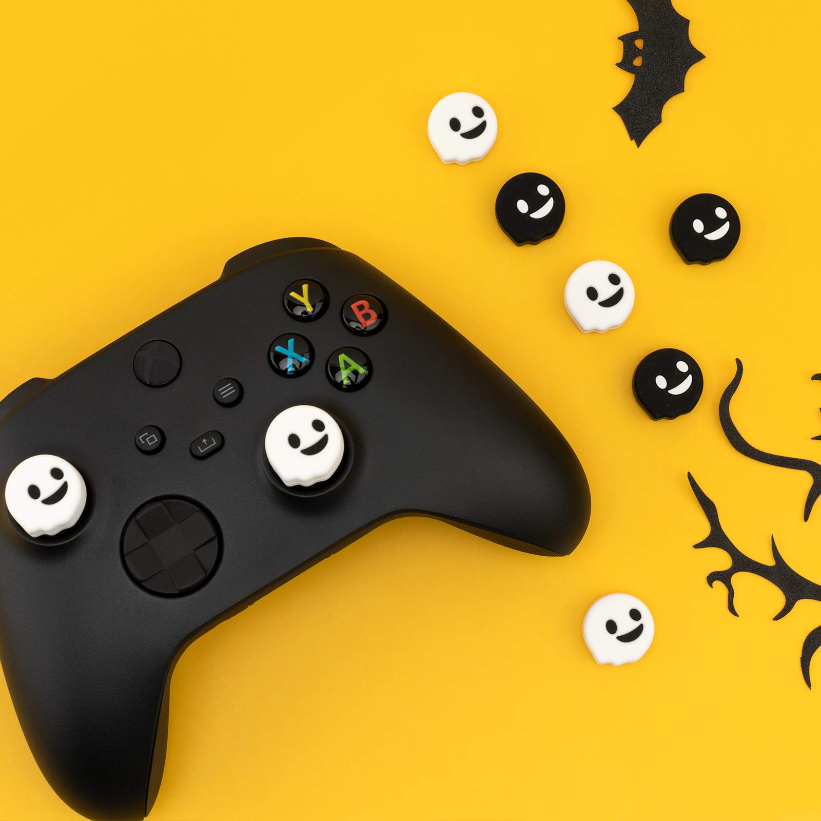 GeekShare Cute Ghost Xbox One Controller Thumb Grips, Halloween Soft Silicone Thumbsticks Cover Set Compatible with Xbox One Controller, 2 Pair / 4 Pcs