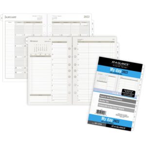 2022 Daily & Monthly Planner Refill by AT-A-GLANCE, 92010 Day-Timer, 5-1/2" x 8-1/2", Size 4, Two Page per Day (481-225A)