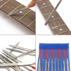 Harrier Guitar Nut Files Needle Fret Saddle Files Guitar Repair Luthier Tool Set of 10Pcs.