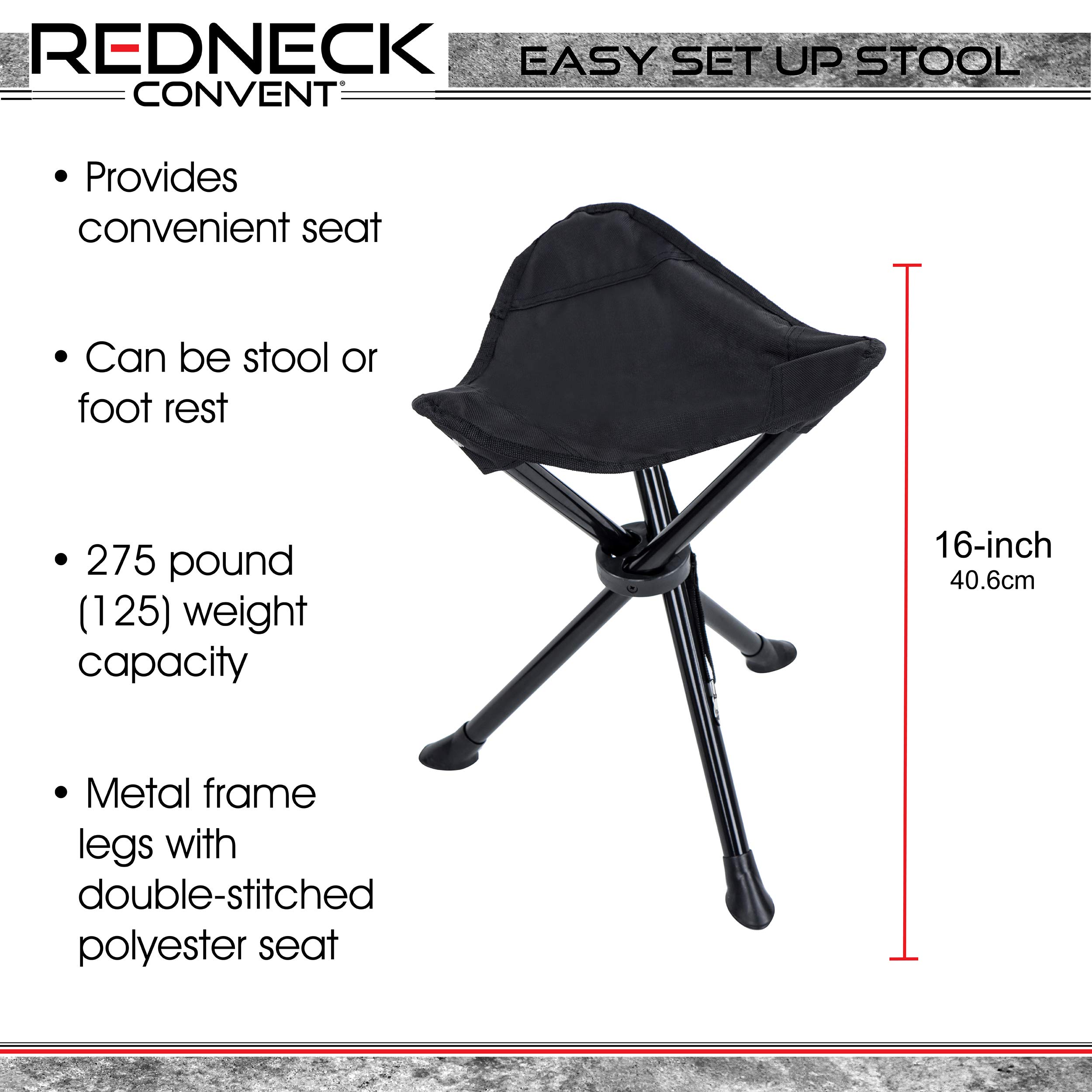 Redneck Convent RC Folding Camping Stool Tripod Compact Hunting Chair - Portable 3 Legged Stool Ultralight Backpacking Chair