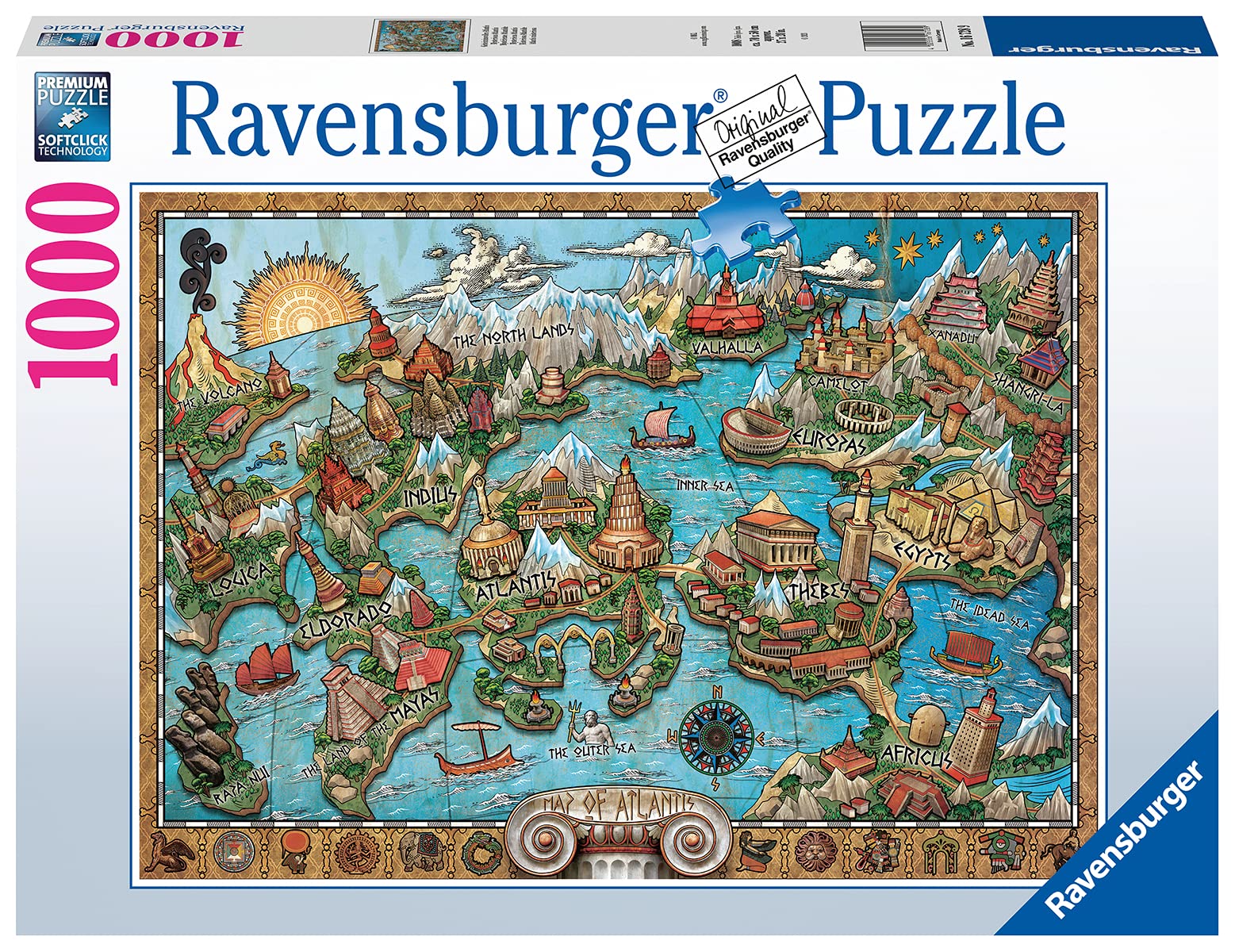 Ravensburger Mysterious Atlantis 1000 Piece Jigsaw Puzzle - Journey Into Legends | Unique Softclick Technology | Vibrant, Glare-Free & Durable | Ideal for Relaxation & Gifting | FSC Certified