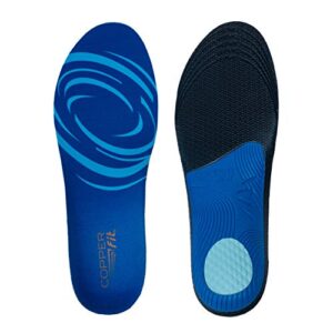 copper fit men's work gear heavy duty insoles, blue, size 9-13