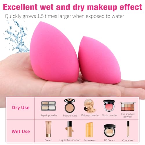 Foonbe 3Pcs Soft Makeup Sponges Set for Liquid Foundation, Cream, and Powder | Latex Free Blender Beauty Sponge | Durable Foundation Puff | Dry & Wet Use Make up Sponges for Face, Beauty Gift Set