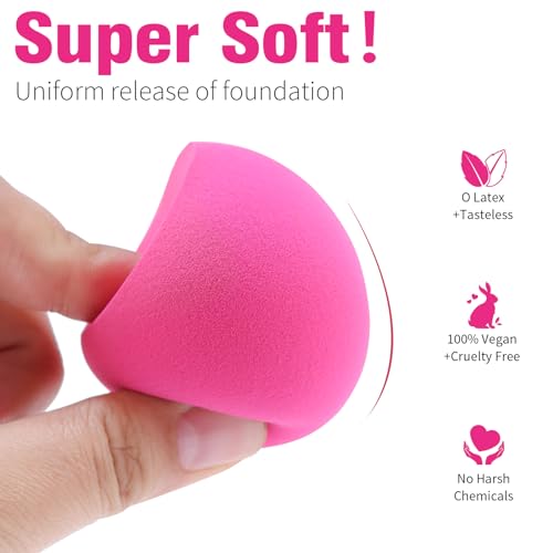 Foonbe 3Pcs Soft Makeup Sponges Set for Liquid Foundation, Cream, and Powder | Latex Free Blender Beauty Sponge | Durable Foundation Puff | Dry & Wet Use Make up Sponges for Face, Beauty Gift Set