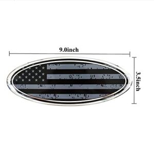 9 Inch Front Grille Tailgate Emblem for Ford, Oval 9"X3.5", Decal Badge Nameplate for Ford 04-14 F150 F250 F350, 11-14 Edge, 11-16 Explorer, 06-11 Ranger