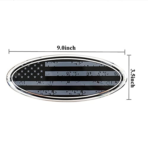 9 Inch Front Grille Tailgate Emblem for Ford, Oval 9"X3.5", Decal Badge Nameplate for Ford 04-14 F150 F250 F350, 11-14 Edge, 11-16 Explorer, 06-11 Ranger