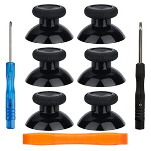 tomsin replacement joysticks for xbox one controllers, rubberized original thumbsticks repair kit for xbox one s (6 pcs) (black)