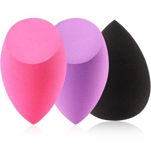 Foonbe 3Pcs Soft Makeup Sponges Set for Liquid Foundation, Cream, and Powder | Latex Free Blender Beauty Sponge | Durable Foundation Puff | Dry & Wet Use Make up Sponges for Face, Beauty Gift Set