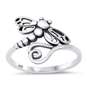 closeoutwarehouse sterling silver dragonfly heart ring size 9