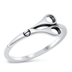 closeoutwarehouse sterling silver sideways scissors ring size 8