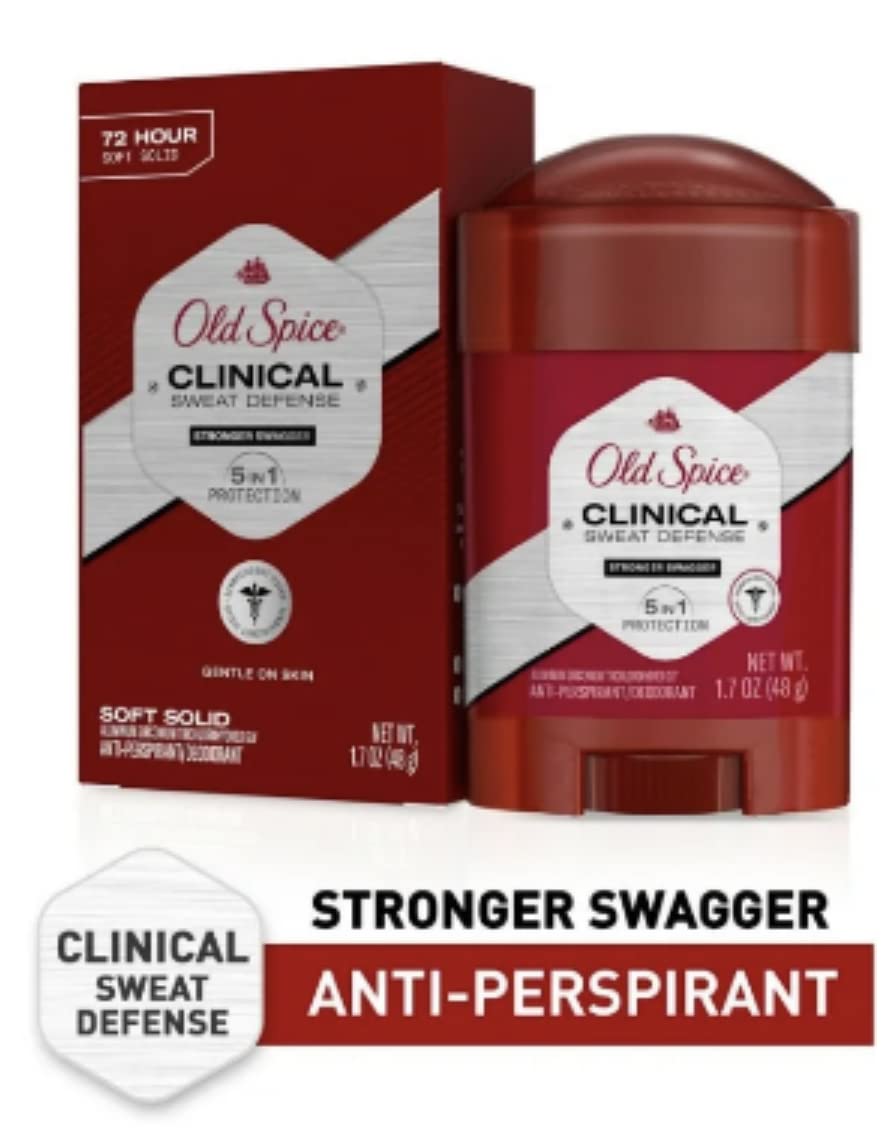 Old Spice Clinical Sweat Defense Anti-perspirant Deodorant for Men, 72 Hour, Extra Fresh, 1.7 Oz