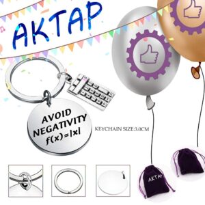 AKTAP Funny Mathematics Gift Avoid Negativity Math Keychain Math Lovers Jewelry Gift for Mathematician Math Student Graduation Gift (Math AVOID Keychain)