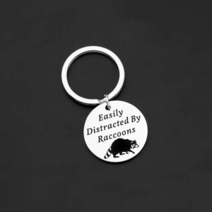 CENWA Raccoon Jewelry Easily Distracted By Raccoons Keychain Raccoon Lover Gift Raccoon Owner Gift (Raccoon K)