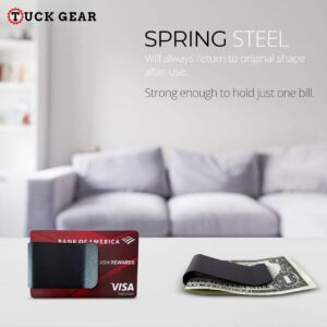 TUCK GEAR Black Money Clip for Men with Reinforced Bill and Card Holder Strength, Large Capacity Storage, Slim Front Pocket Minimalist Carry, Travel Friendly