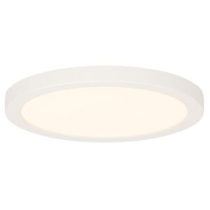 westinghouse 6112000 traditional one-light, 7 inch 17 watt dimmable led indoor flush mount fixture with color temperature selection white finish, white frosted shade