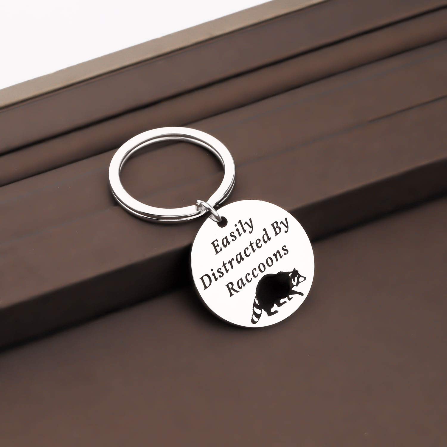 CENWA Raccoon Jewelry Easily Distracted By Raccoons Keychain Raccoon Lover Gift Raccoon Owner Gift (Raccoon K)