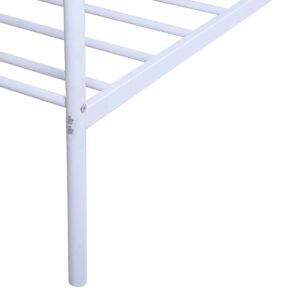 Modern Daybed with a Trundle Twin Size,Daybed Metal Frame with Pullout Trundle for Kids Teens and Adults, No Box Spring Needed,White Gray