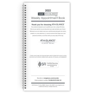 2022 weekly appointment book & planner refill for 70-008 by at-a-glance, 3-1/4" x 6-1/4" (7090410)