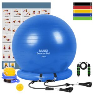 yoga ball, exercise ball fitness balls stability ball anti-slip & anti- burst for yoga,pilates, birthing, balance & fitness with workout guide