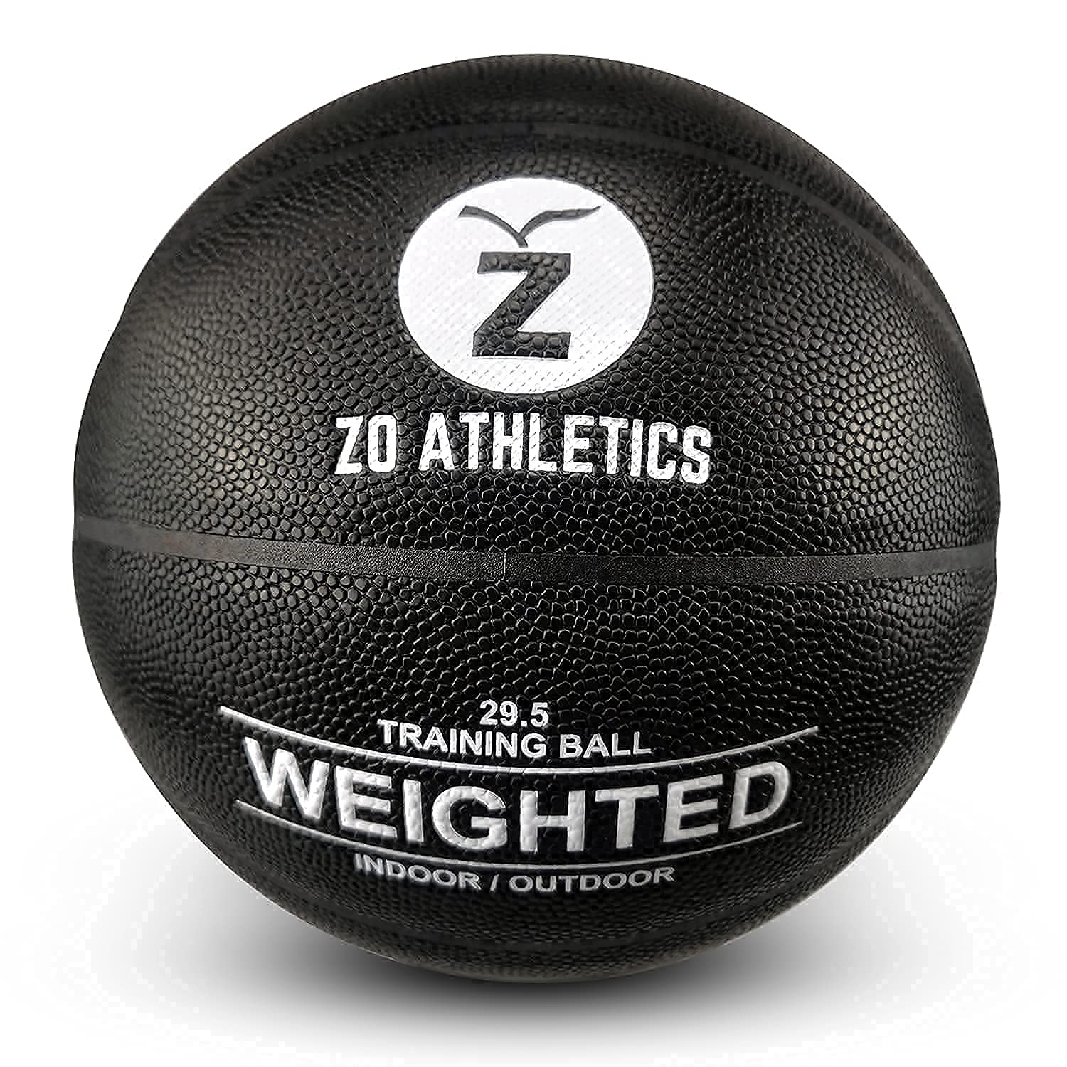 Zo Athletics Weighted Basketball - Workout Included on The 3lb Heavy Basketball for Training and Dribbling Drills - Basketball Training Equipment for Adults and Youth (Black)