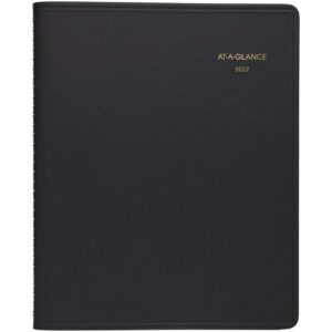 2022 daily appointment book & planner by at-a-glance, 8-1/2" x 11", large, 24-hour, black (7021405)