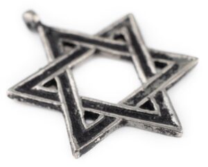 thebeadchest silver star of david pendant (48x62mm), ethnic & rustic judaica jewelry supply