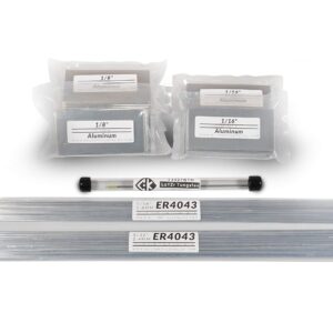 Aluminum TIG Welding Starter Kit – (20) 1/8” 5052 Aluminum Coupons, (20) 1/16” 5052 Aluminum Coupons - 1 Universal Tungsten – 1/16” 3/32” ER4043 Filler - Everything You Need In One Kit