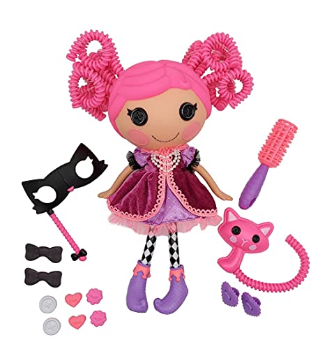 Lalaloopsy Silly Hair Doll - Confetti Carnivale with Pet Cat, 13" Masquerade Ball Party Theme Hair Styling Doll with Pink Hair & 11 Accessories in Reusable Salon Package playset, for Ages 3-103