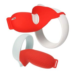 oculus quest 2 vr glasses handle silicone cover semi-pack anti-slip and anti-fall protection accessories (red)