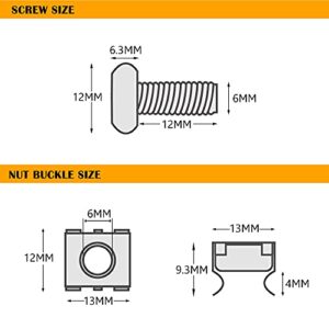 RIVECO Rack Screws & Cage Nuts for Server Cabinets & Racks Mounting Network Equipment Clip Nuts 50 Sets M6 x 16mm Black