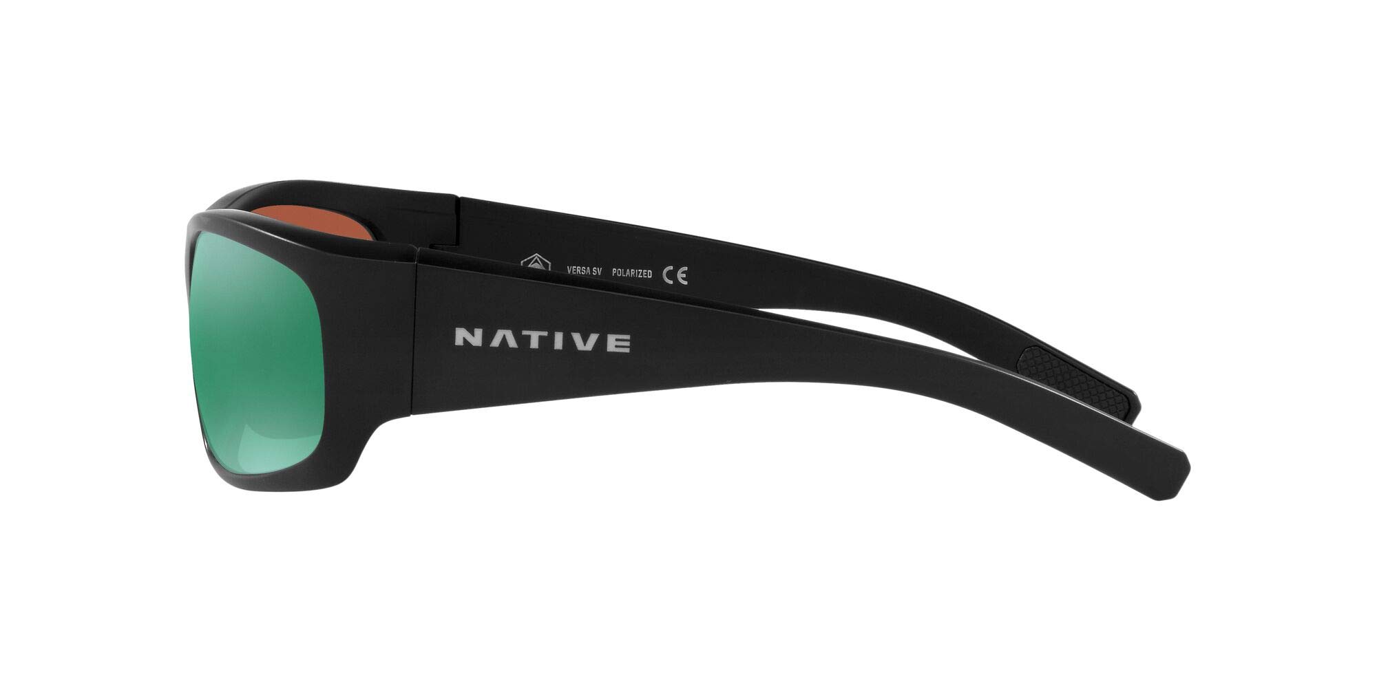 Native Men's XD9030 Versa SV Polarized Rectangular Sunglasses, Matte Black/Green Reflex, 62mm