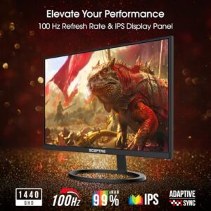 Sceptre IPS 27 Inch 2K 2560 x 1440p QHD 75Hz DisplayPort HDMI 99% sRGB Build-in Speakers Machine Black (E275W-QPT)