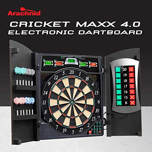 Arachnid Cricket Maxx 4.0 Electronic Dartboard Set, Black