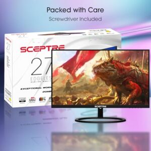 Sceptre IPS 27 Inch 2K 2560 x 1440p QHD 75Hz DisplayPort HDMI 99% sRGB Build-in Speakers Machine Black (E275W-QPT)