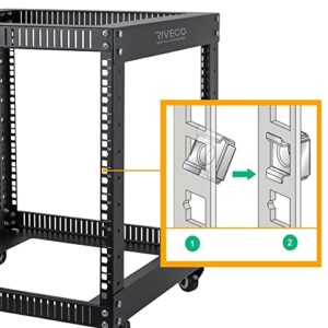 RIVECO Rack Screws & Cage Nuts for Server Cabinets & Racks Mounting Network Equipment Clip Nuts 50 Sets M6 x 16mm Black