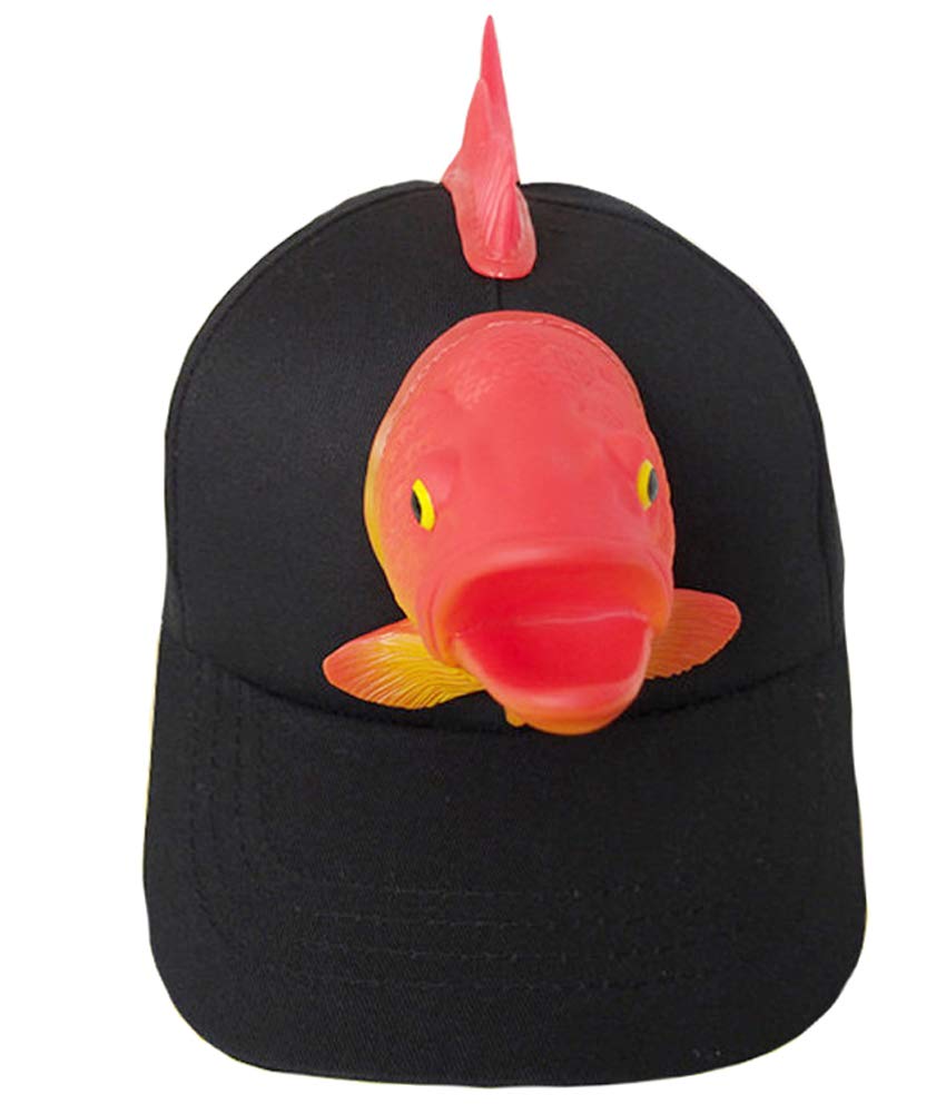 Boys Black Caps Children's Sun Protection Casual Red Fish Baseball Caps/Hat, Kids (S)