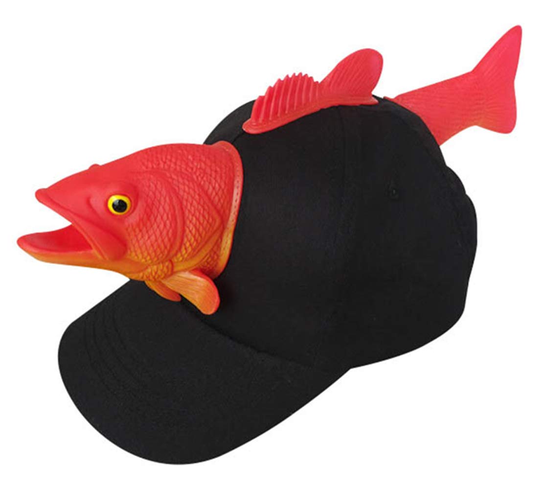 Boys Black Caps Children's Sun Protection Casual Red Fish Baseball Caps/Hat, Kids (S)