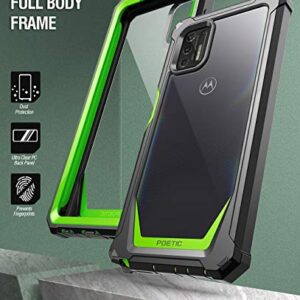 Poetic Guardian Series Case Designed for Motorola Moto G Stylus (2021), Full-Body Hybrid Shockproof Bumper Cover with Built-in-Screen Protector,Green/Clear