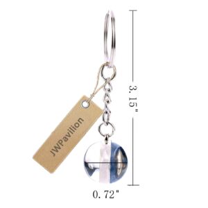 JWPavilion Solar System Planet keychain Accessories Pendant Glow In The Dark Galaxy Crystal Glass Ball Key Chain Rings Creative Gifts For Women Men Charms Luminous Globe Llaveros Keyring(Earth)