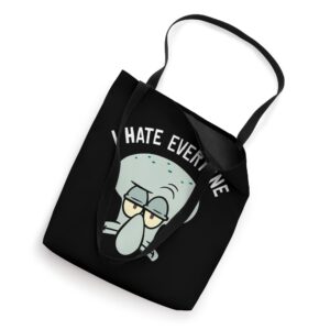 SpongeBob SquarePants Squidward Hates Everyone Portrait Tote Bag