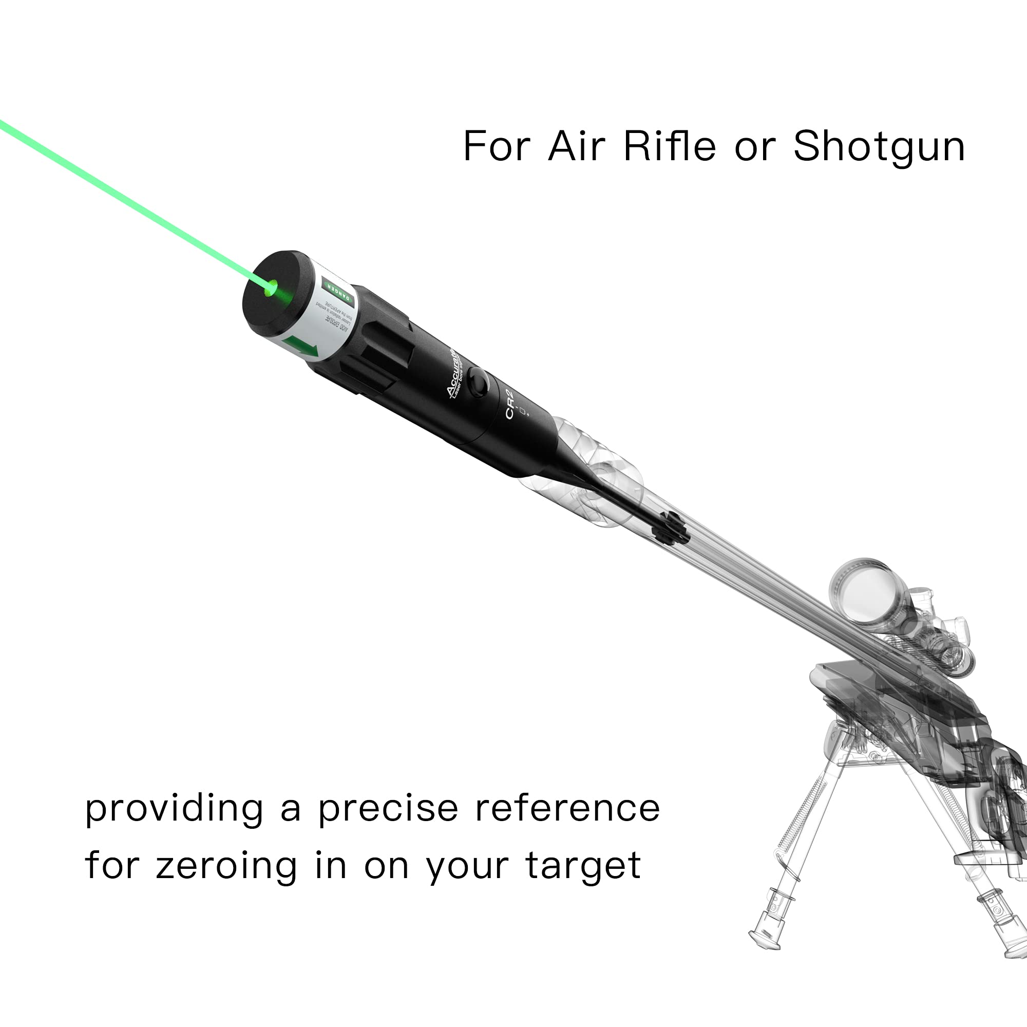 Tyseam BoreSighter Bore Sight kit Multiple Caliber, Laser Sight with Button Switch for .177 to .54 Caliber Rifles Handgun Hunting Scopes with 2 Sets of Batteries (Green Laser)