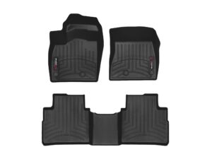 weathertech custom fit floorliners for nissan rogue - 1st & 2nd row (441644-1-2), black