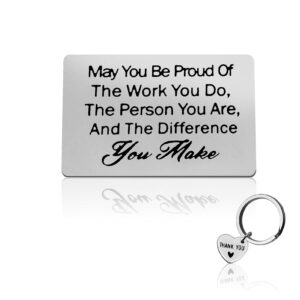 thank you gift employee appreciation gift engraved wallet card gifts volunteer appreciation gift thank you keychain for coach mentor teacher nurse doctor social worker gifts coworker leaving gift