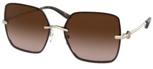 tory burch ty6080 women's sunglasses gold/dark brown gradient 58