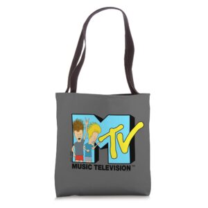 mtv music television beavis & butthead headbang logo tote bag