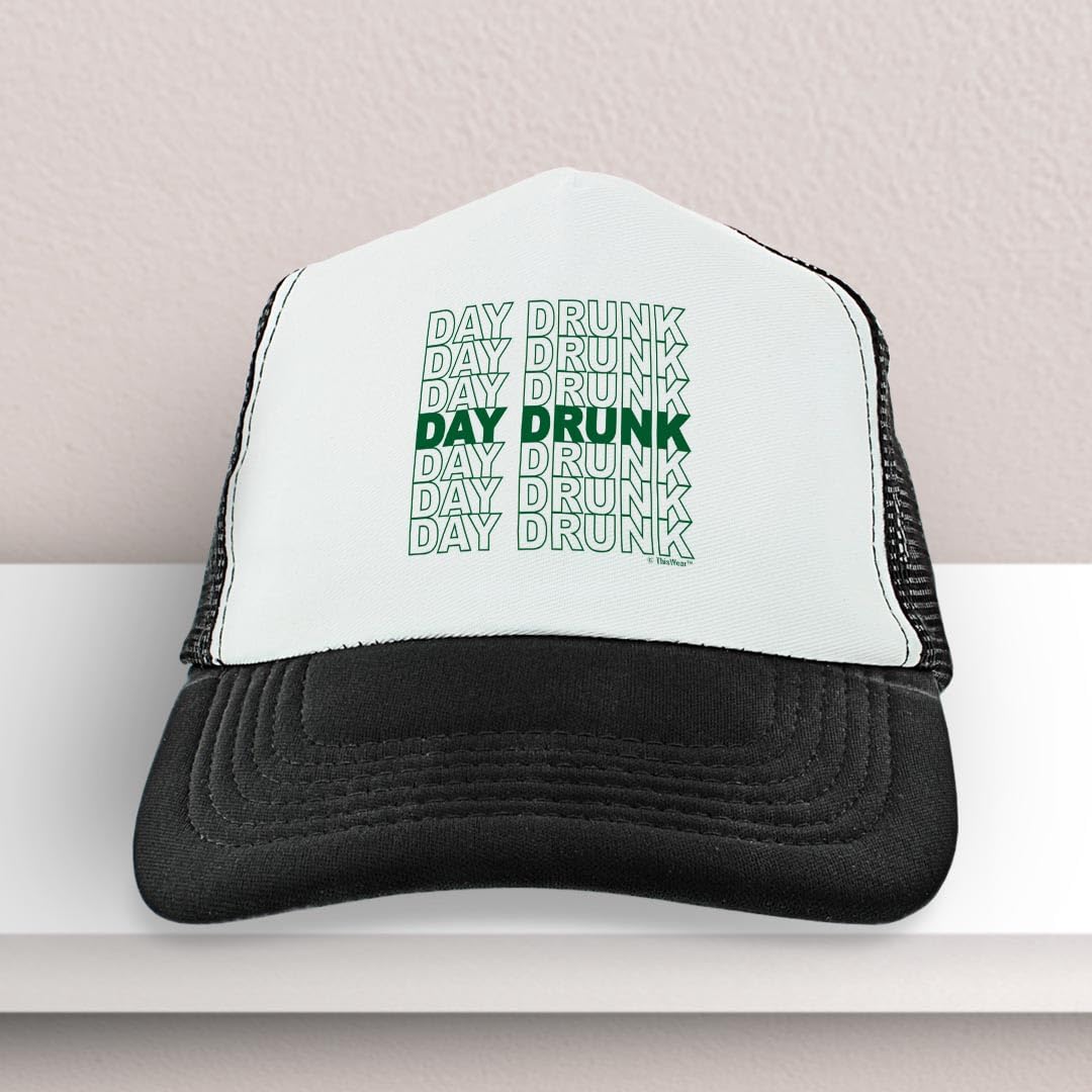 Saint Patricks Day Accessories Day Drunk Word Art Green Party Trucker Hat For Men