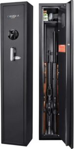 barska new large quick access biometric rifle gun safe cabinet 9.8 in x 8.6 in x 52.17 in