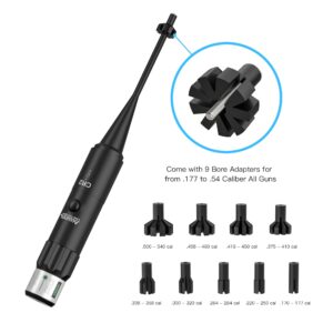 Tyseam BoreSighter Bore Sight kit Multiple Caliber, Laser Sight with Button Switch for .177 to .54 Caliber Rifles Handgun Hunting Scopes with 2 Sets of Batteries (Green Laser)